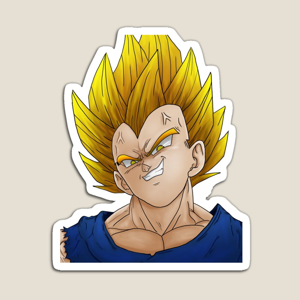 Kira Sticker With Vegeta Super Saiyan Fanart Decorative Laptop, Phone ...
