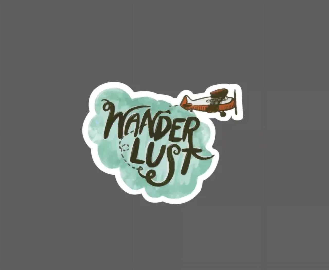 Kira Sticker With Wander Lust Plane Travel Decorative Laptop, Phone ...