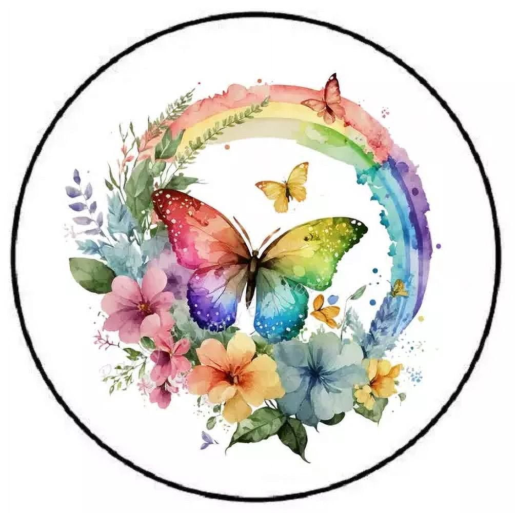 Kira Sticker With Watercolor Rainbow Butterfly Decorative Laptop, Phone ...