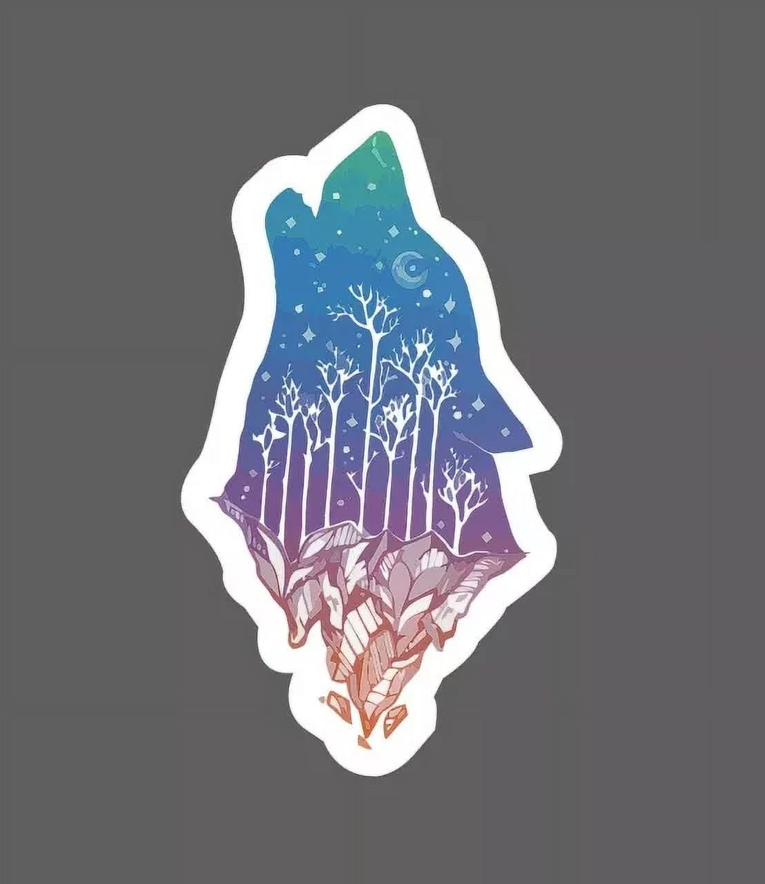 Kira Sticker With Wolf Howl Forest Decorative Laptop, Phone Stickers ...