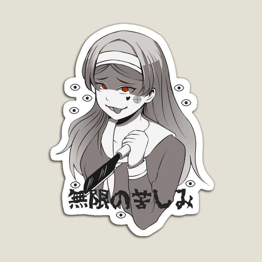 Kira Sticker With Yandere Holding Knife Sticker Decorative Laptop ...