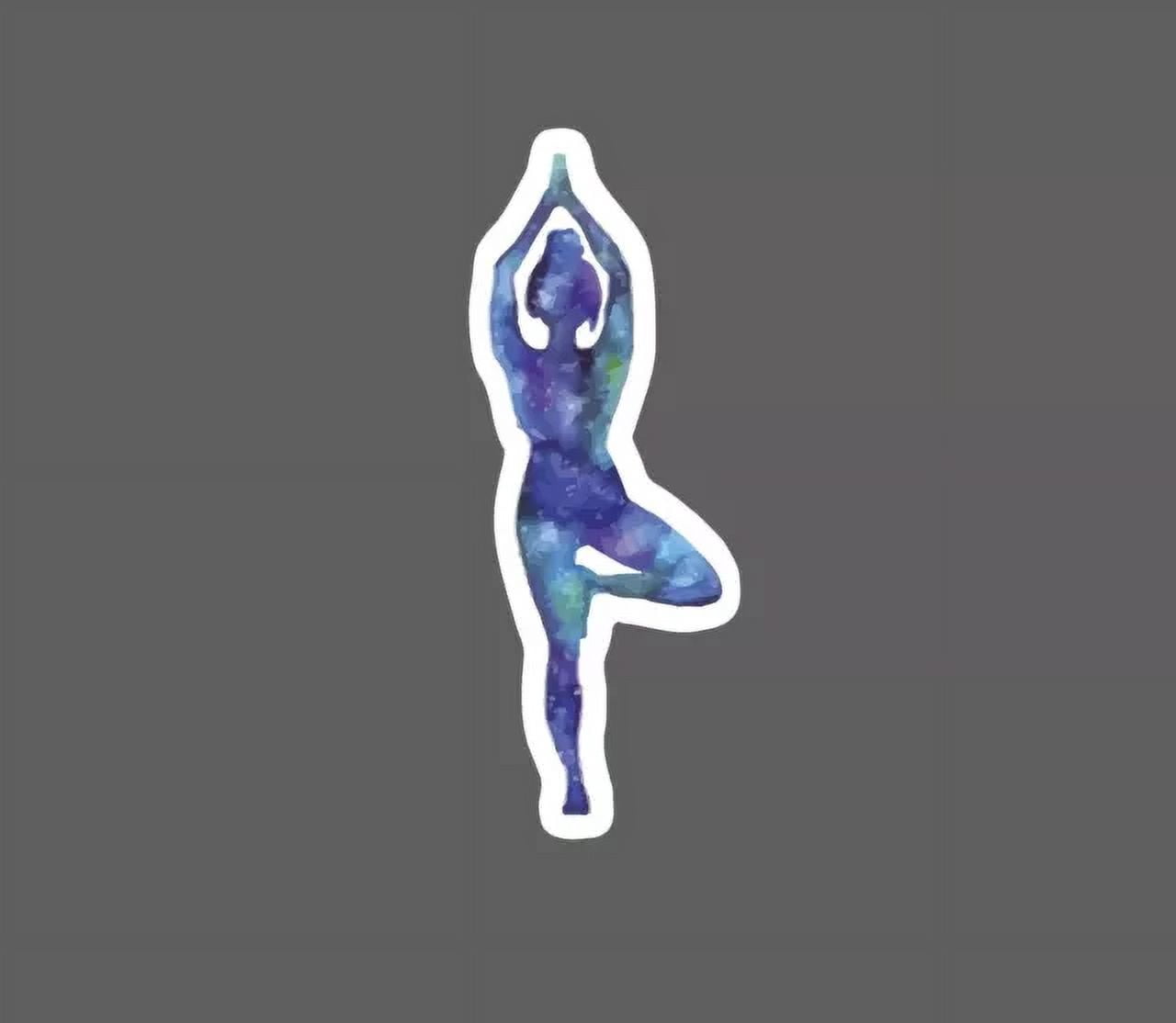 Kira Sticker With Yoga Tree Pose Galaxy Decorative Laptop, Phone ...