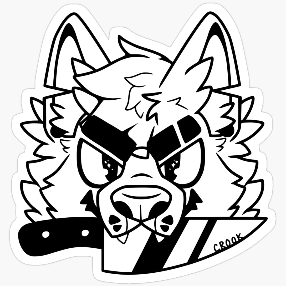 Kira Sticker - Wolf With Knife Sticker, Funny Waterproof Decal For Pet ...