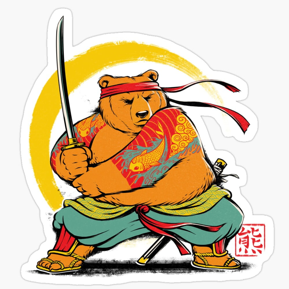 Kira Sticker - Yakuza Bear Samurai Sticker - Walmart.com
