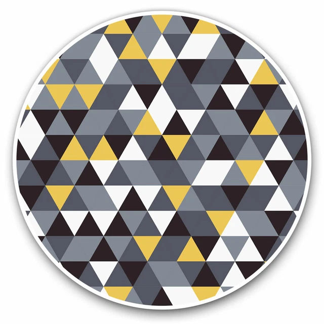 Kira Sticker With Yellow Grey Black Triangle Pattern Cool Gift ...