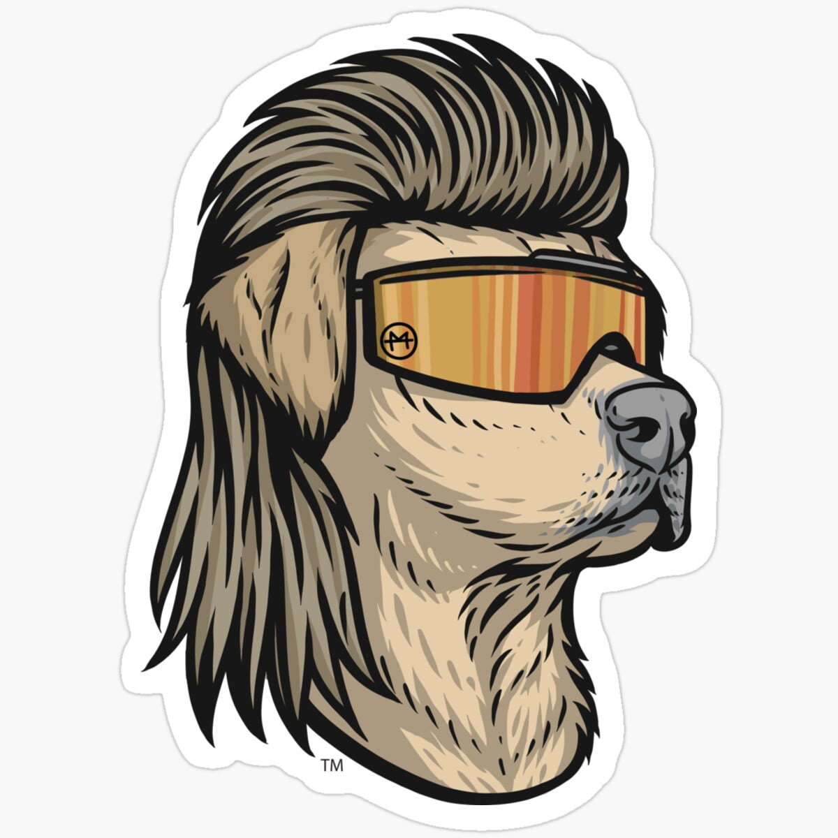 Kira Sticker - Yellow Lab Mullet Sticker, Funny Waterproof Decal For ...