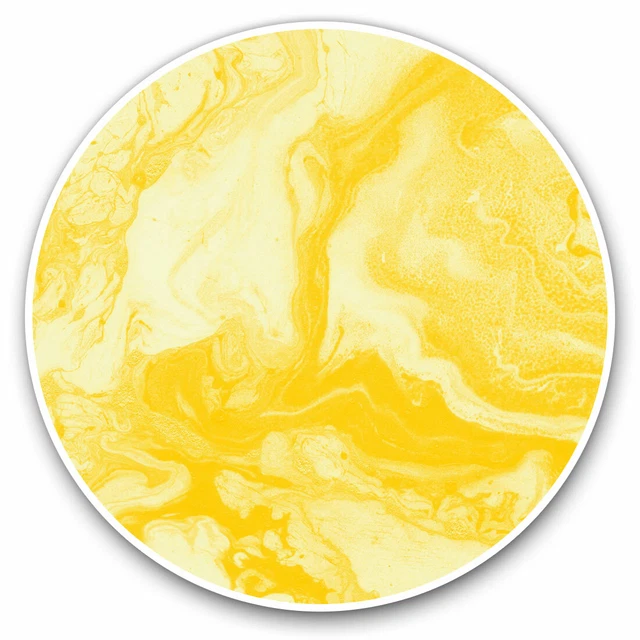 Kira Sticker With Yellow Paint Swirls Pattern Art Effect Abstract Cool ...