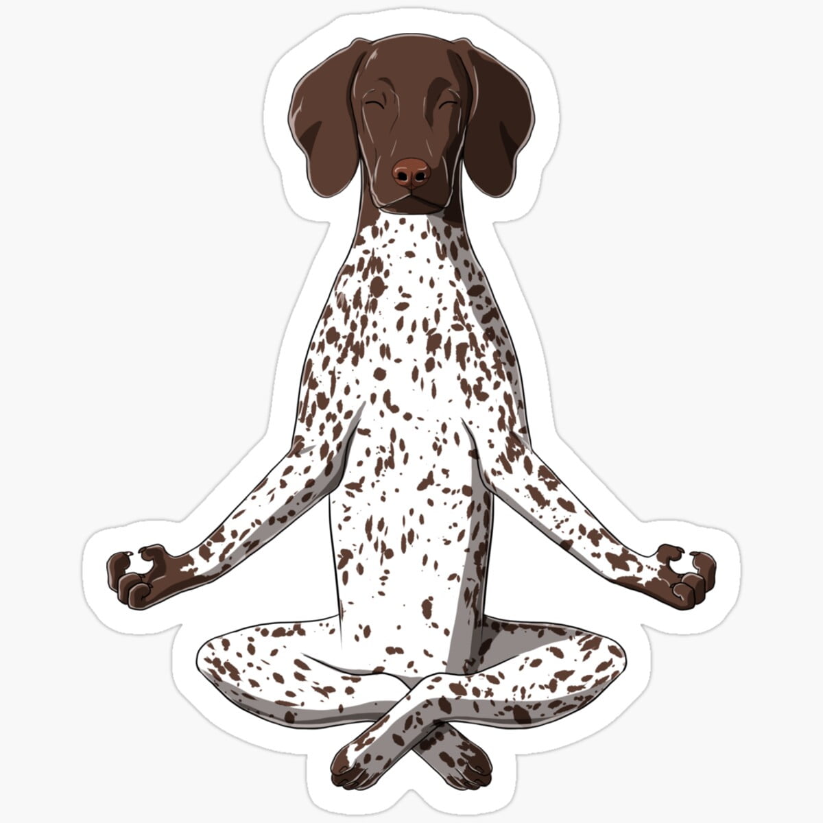 Kira Sticker - Yoga German Shorthair Pointer Sticker, Funny Waterproof ...