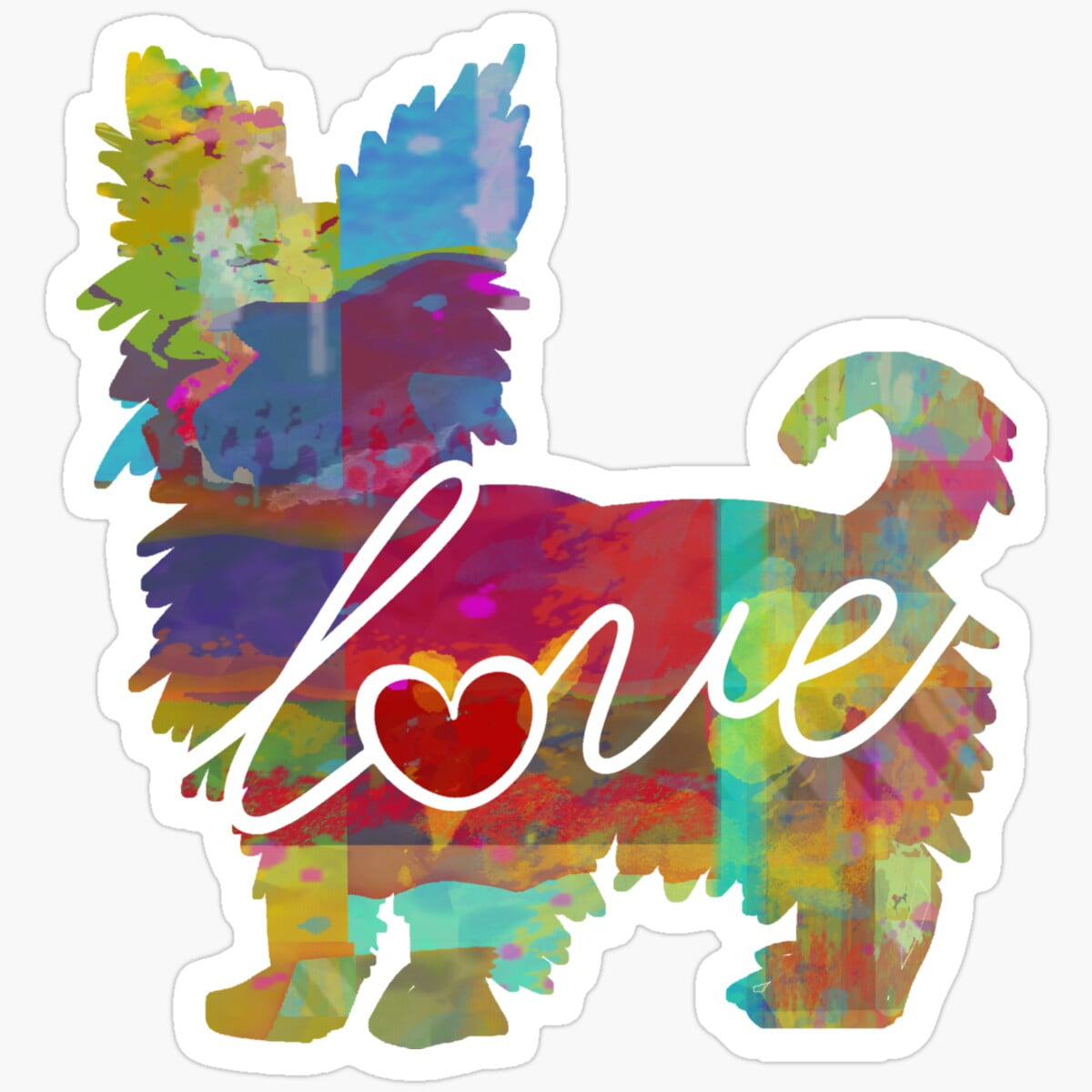Kira Sticker - Yorkshire Terrier / Yorkie Love - A Bright And Colorful ...
