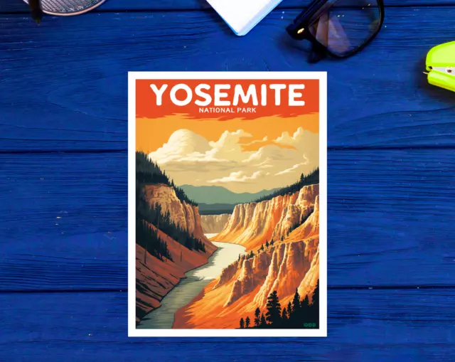 Kira Sticker With Yosemite National Park Vintage Poster To Decal ...