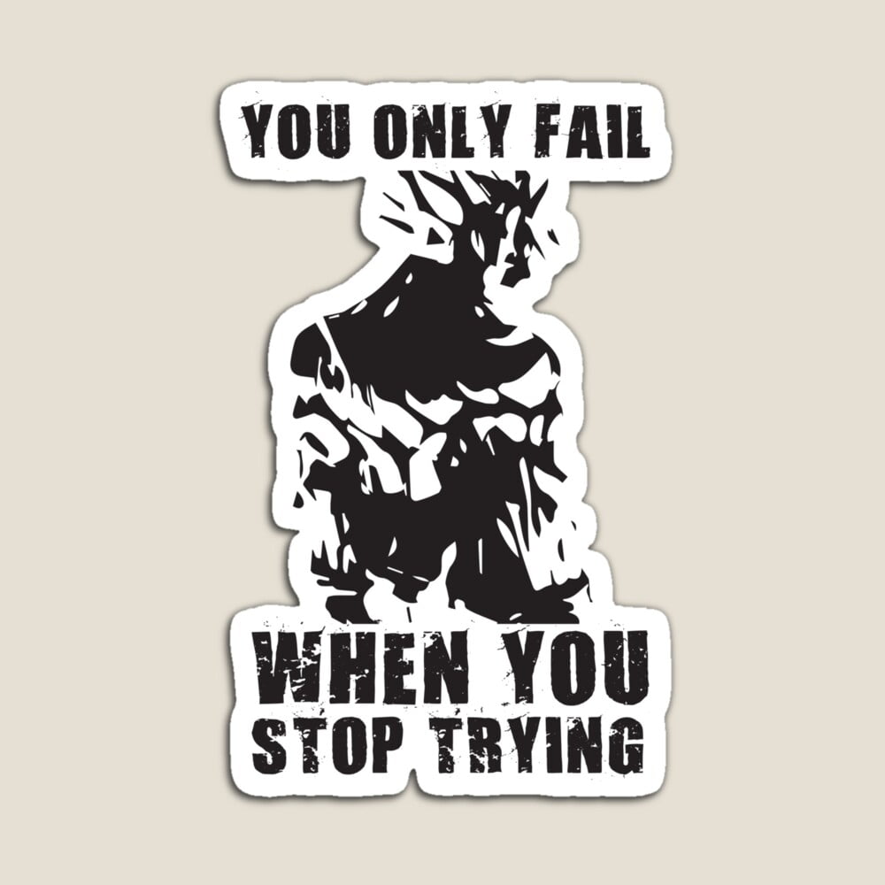 Kira Sticker With You Only Fail When You Stop Trying - Anime Gym ...