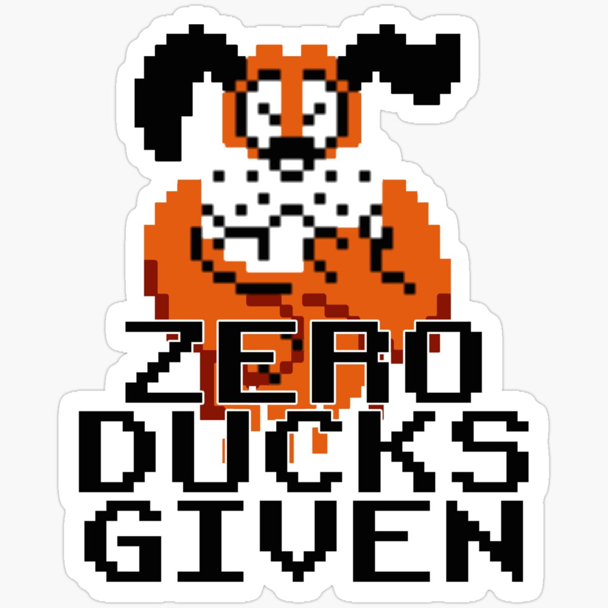 Kira Sticker - Zero Ducks Given 8 Bit Duck Hunt Hunting Sticker, Funny ...