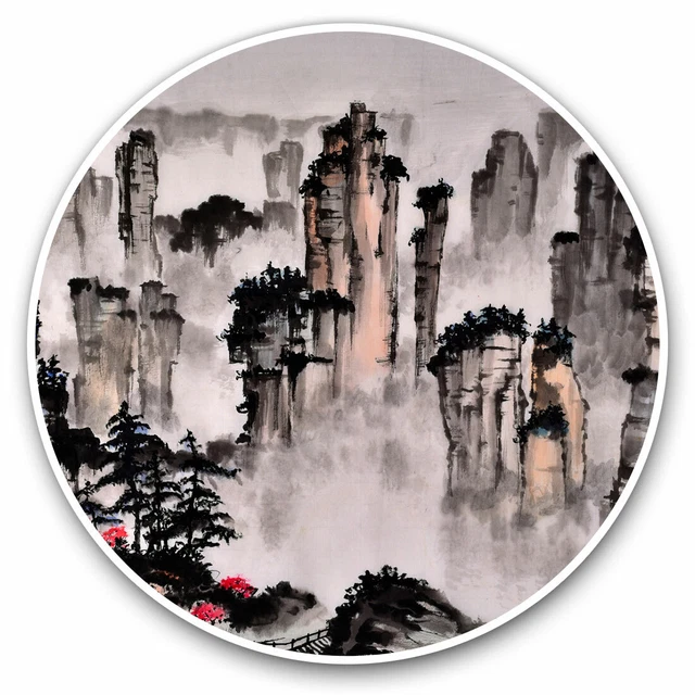 Kira Sticker With Zhangjiajie Chinese Ink Art Landscape Cool Gift ...