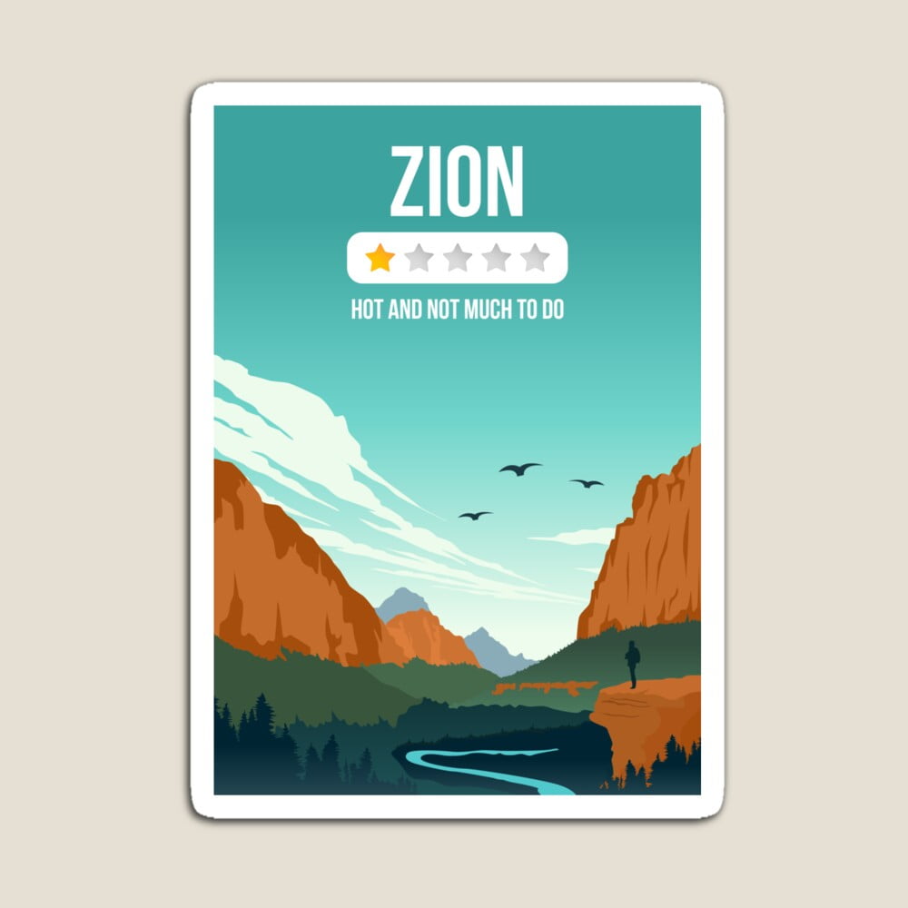 Kira Sticker With Zion National Park Funny One Star Review Utah Travel ...