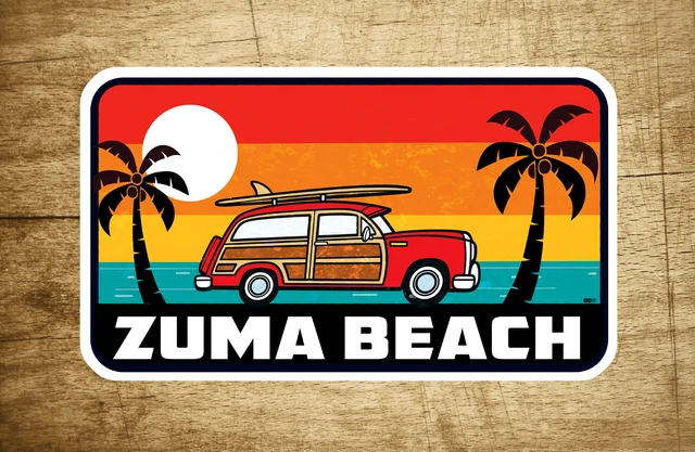 Kira Sticker With Zuma Beach California Decal Surf Malibu Surfing ...