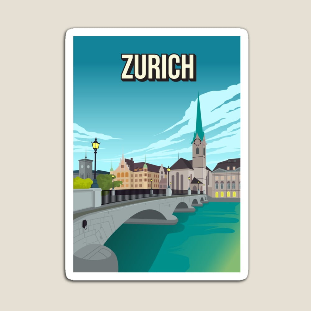 Kira Sticker With Zurich Switzerland Cityscape Skyline Decorative ...