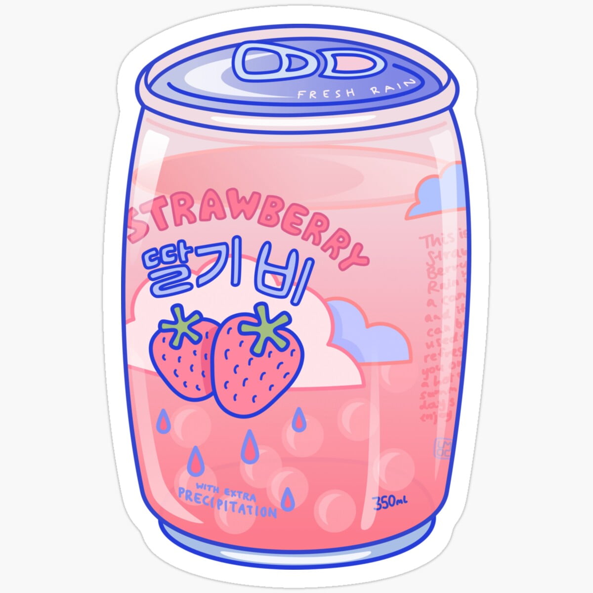 Kira Strawberry Rain Sticker Waterproof Sticker for Water Bottles ...