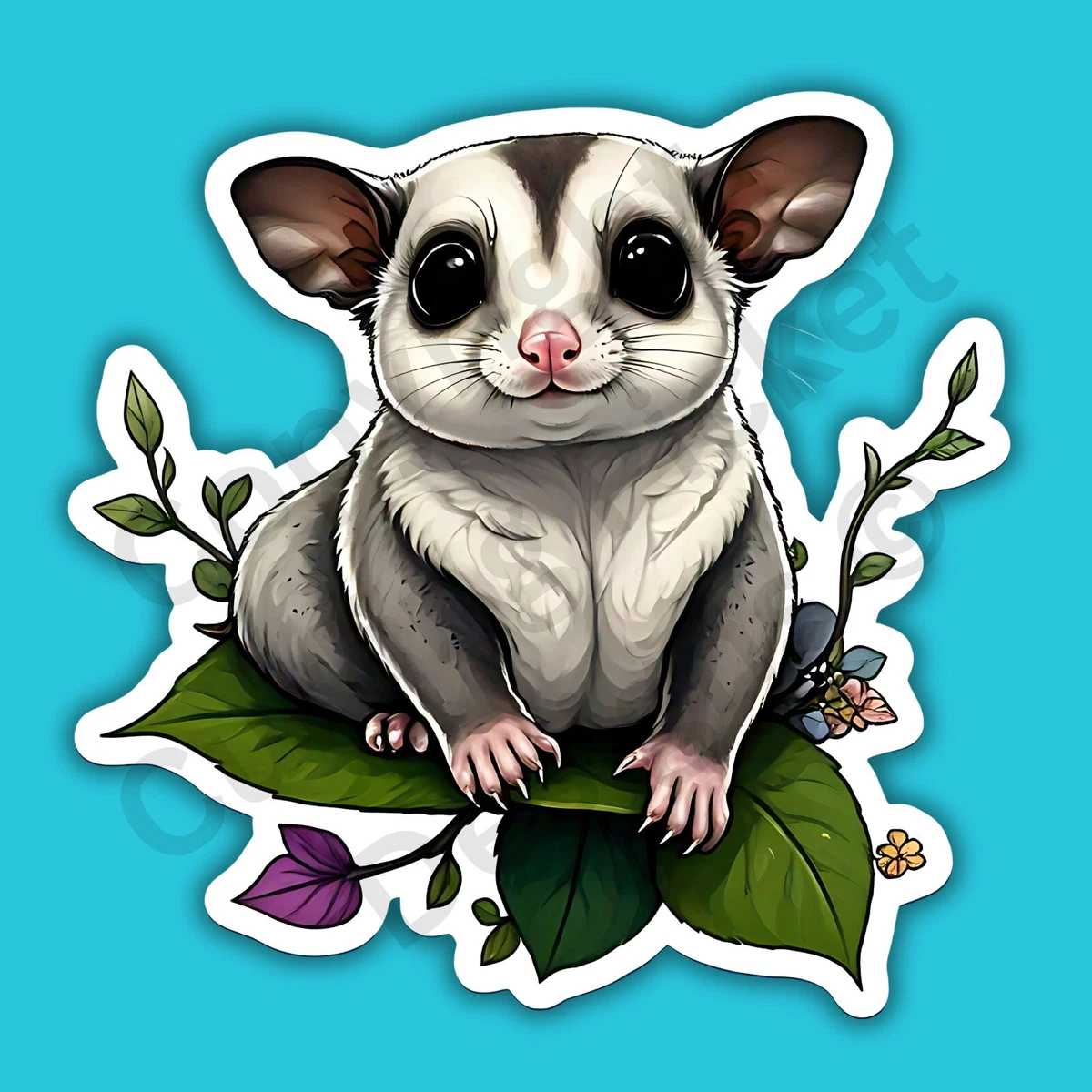 Kira Sugar Glider Marsupial Gliding Cute Vinyl Sticker Waterproof ...