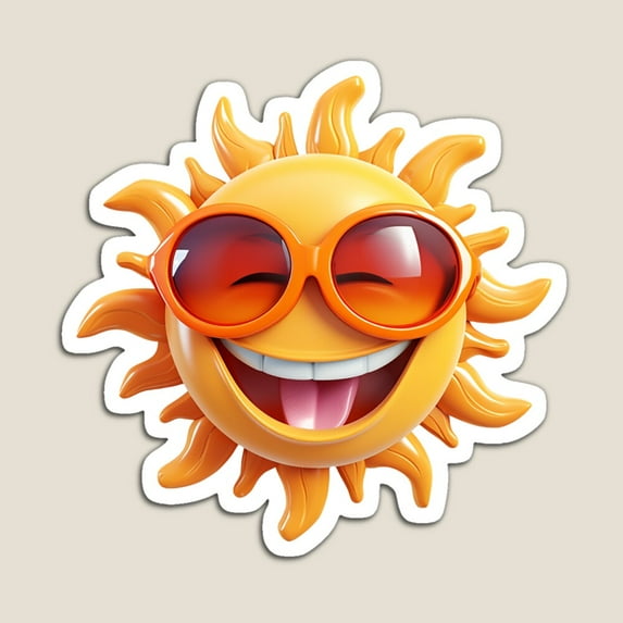 Kira - Sun With Face - Funny Face Character - Cute Sun Cartoon Sticker ...