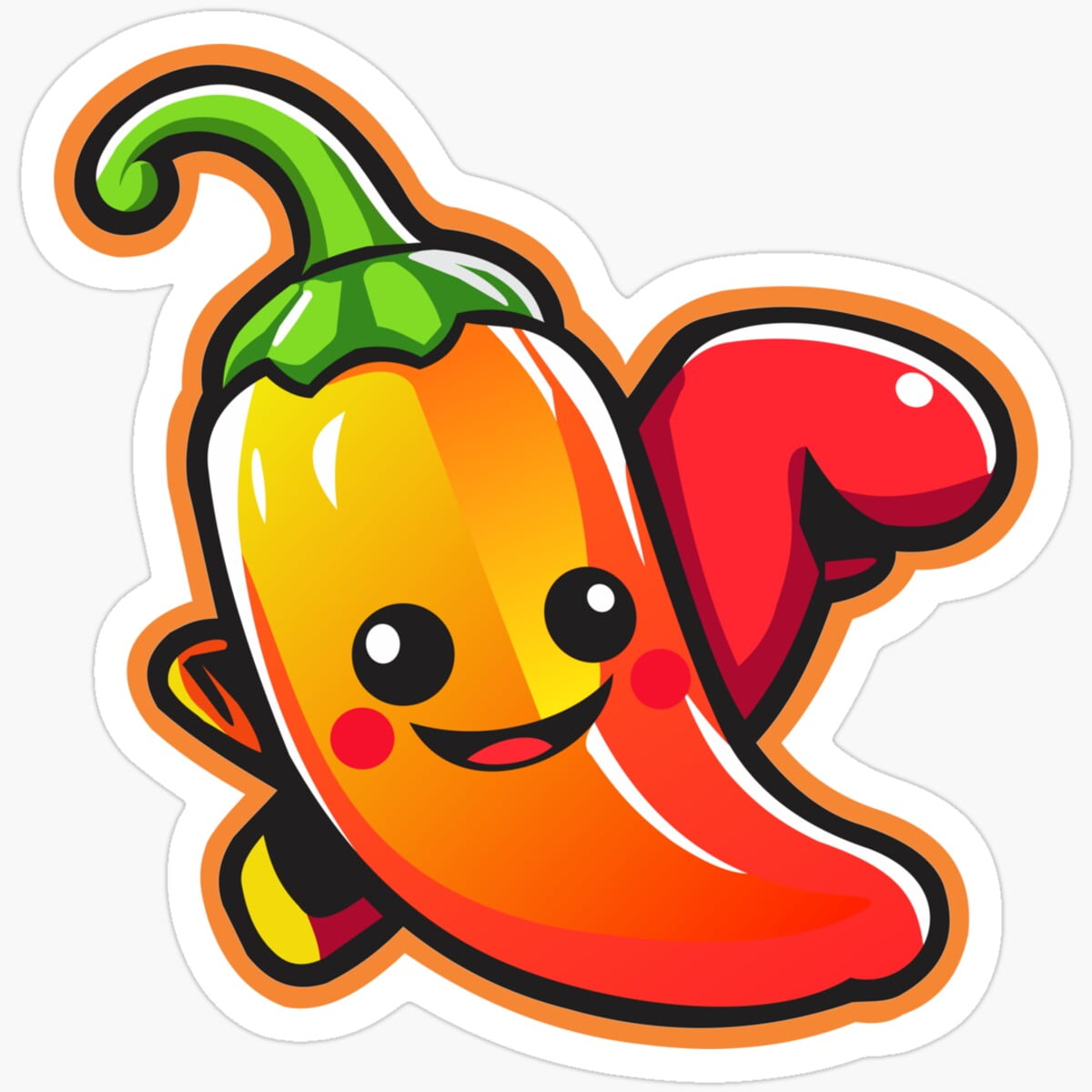 Kira Sweet & Spicy Cute Chili Sticker Waterproof Sticker for Water ...
