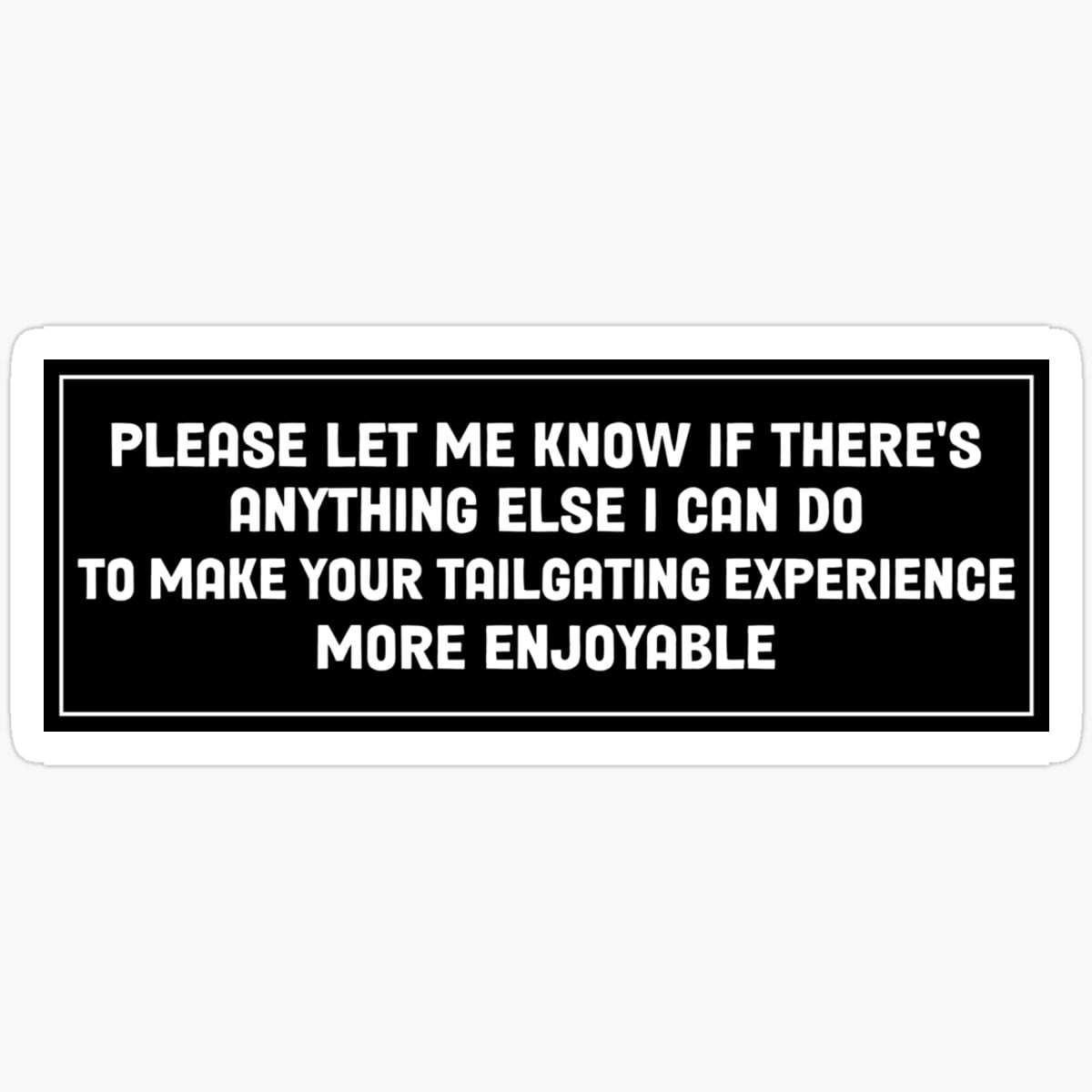 Kira Tailgating Car Decal Funny Tailgating Bumper Sticker Waterproof ...