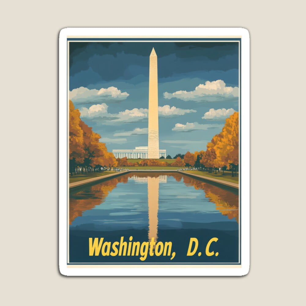 Kira - This Vintage Travel Poster Showcases The Washington Monument ...
