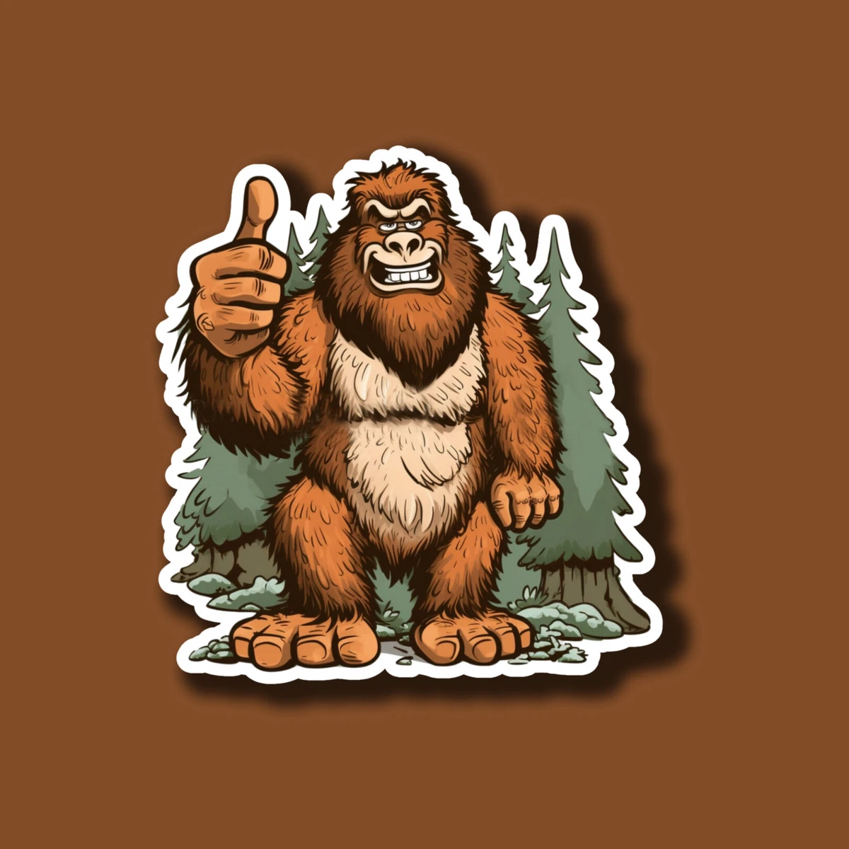 Kira Thumbs Up Bigfoot Funny Sasquatch Cryptid Vinyl Laminated Sticker ...