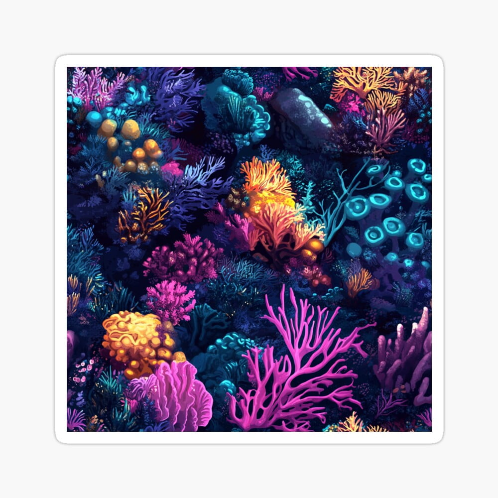 Kira Underwater Coral Glossy Sticker - Kir 1751 Decorative Laptop ...