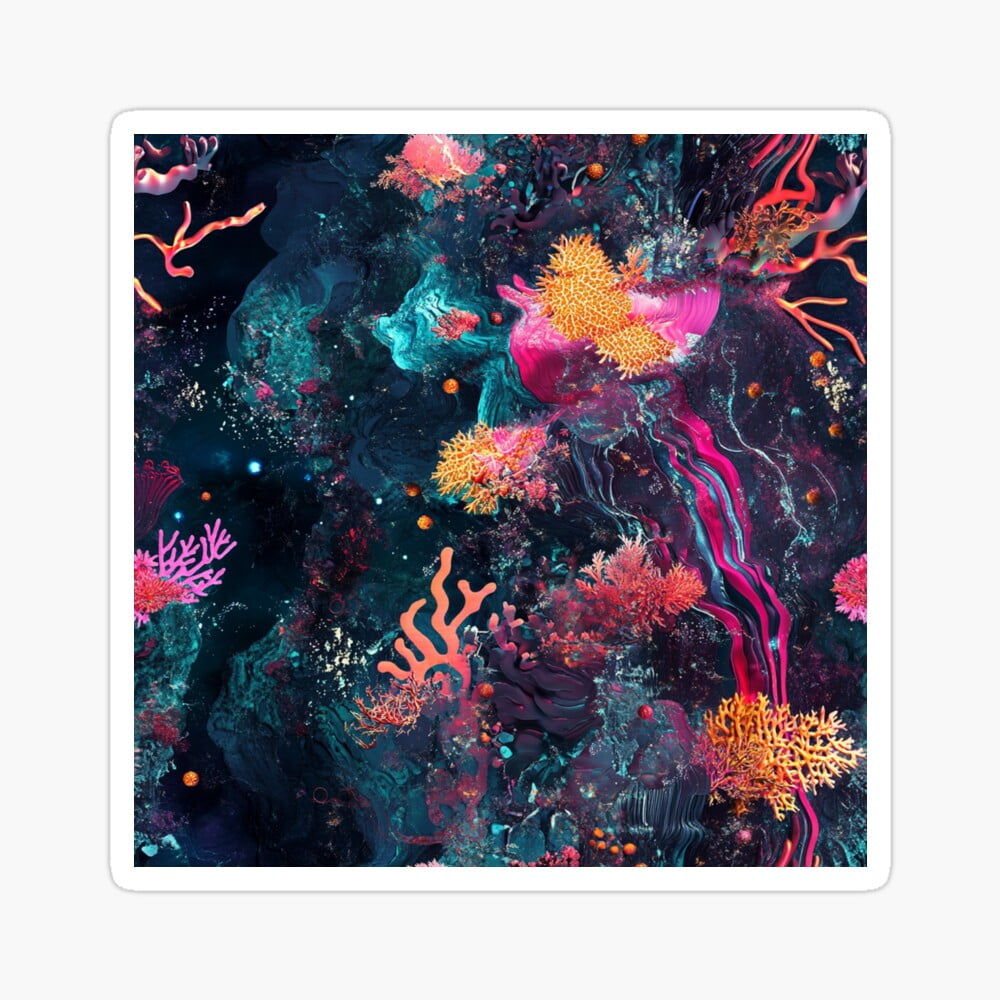 Kira Underwater Coral Glossy Sticker - Kir 1753 Decorative Laptop ...