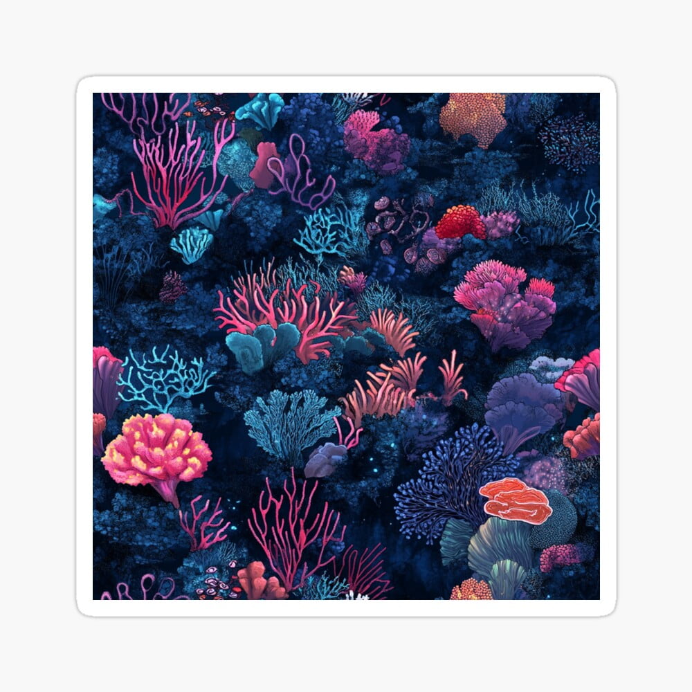 Kira Underwater Coral Glossy Sticker - Kir 1875 Decorative Laptop ...