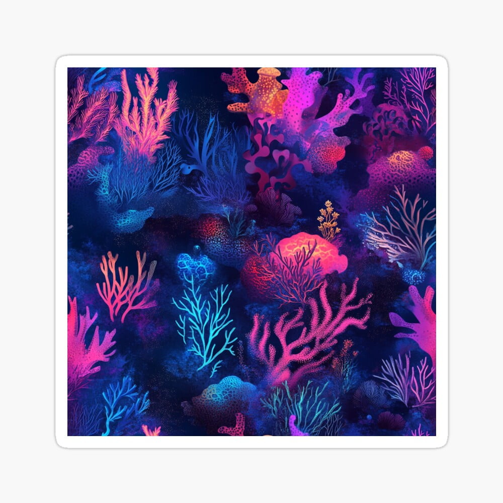Kira Underwater Coral Glossy Sticker - Kir 1881 Decorative Laptop ...