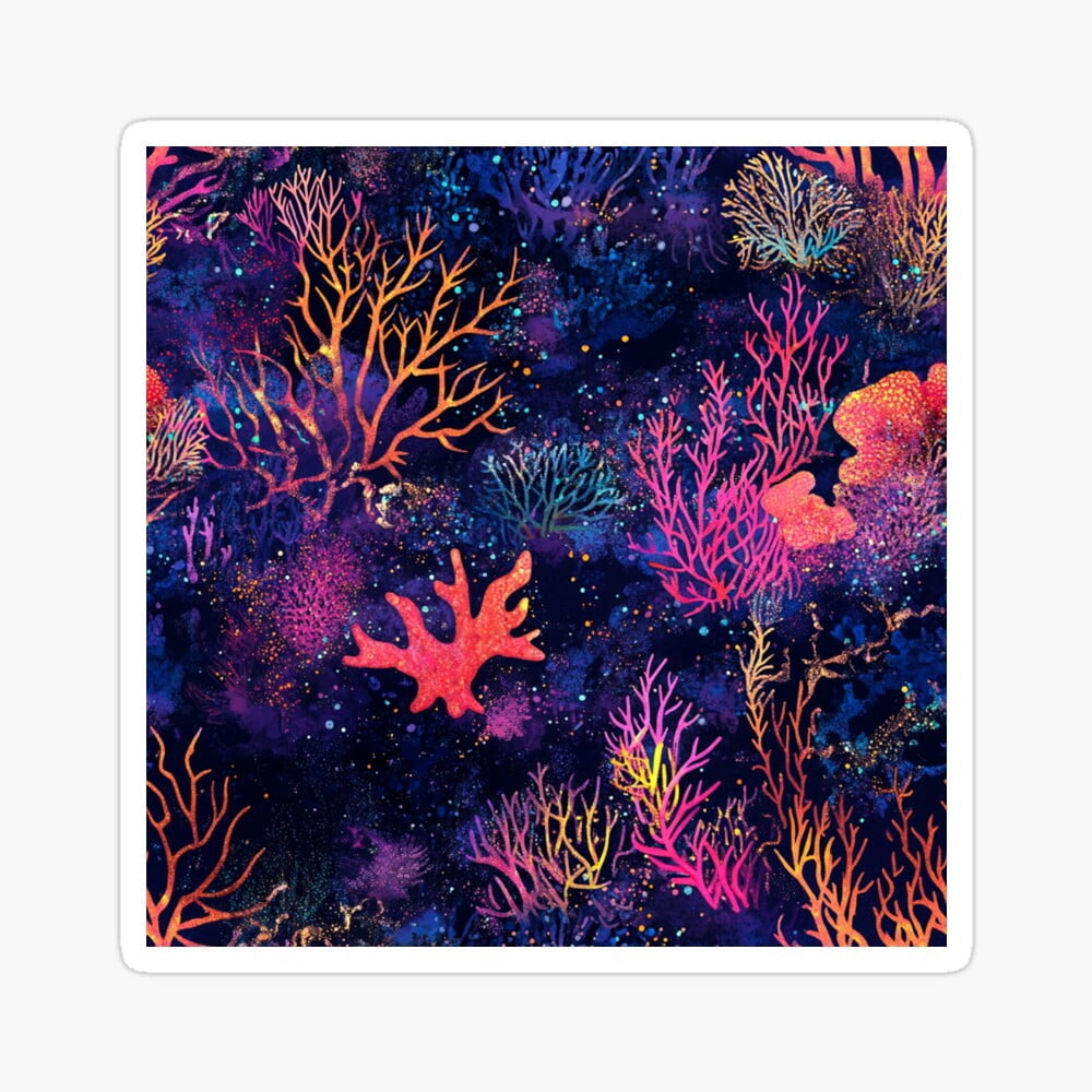 Kira Underwater Coral Glossy Sticker - Kir 1883 Decorative Laptop ...