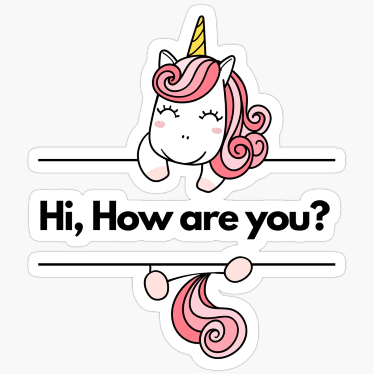 Kira Unicorse - Hi, How are you Sticker Waterproof Sticker for Water ...