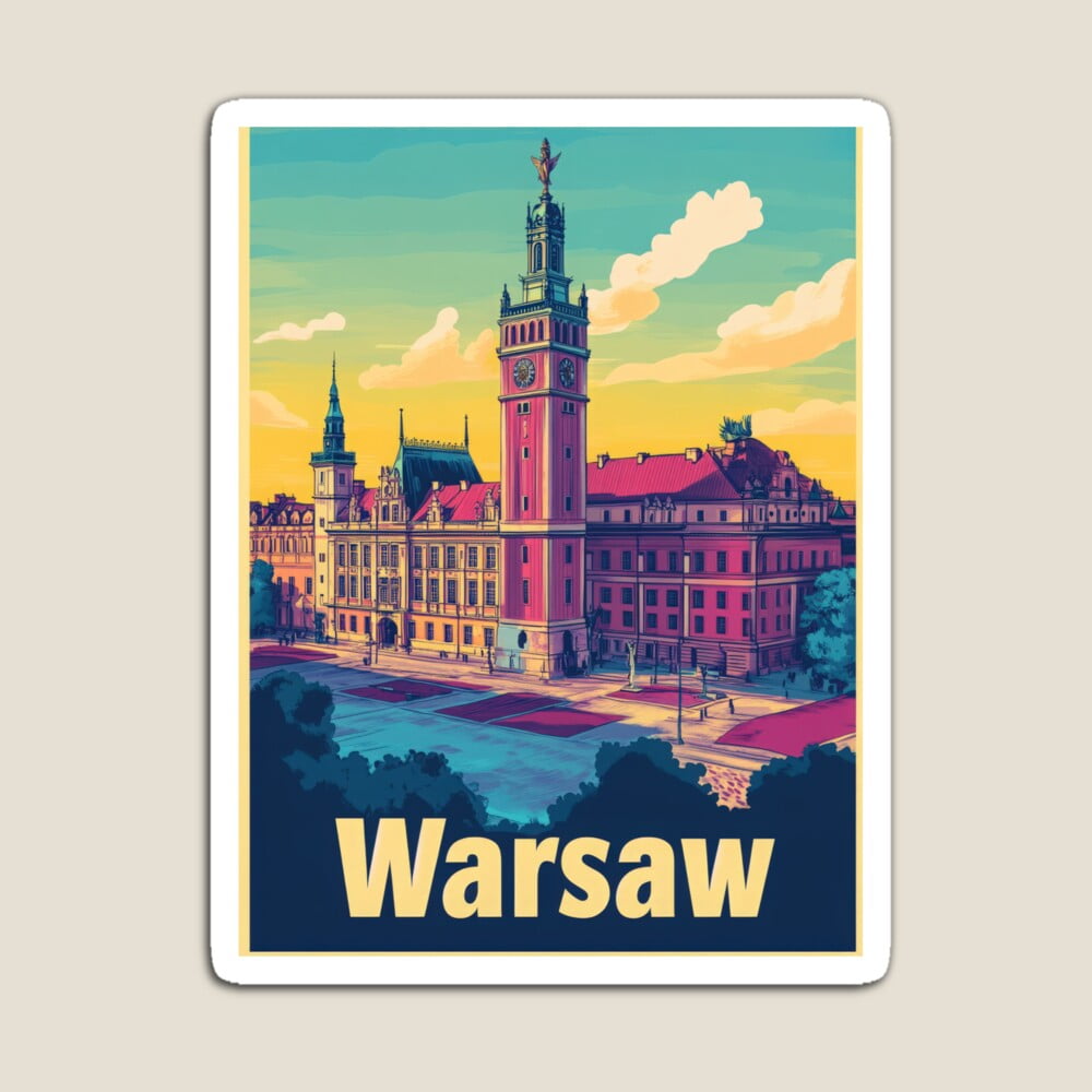 Kira - A Vibrant Portrayal Of Warsaws Historical Architecture At Sunset, Showcasing Intric ...