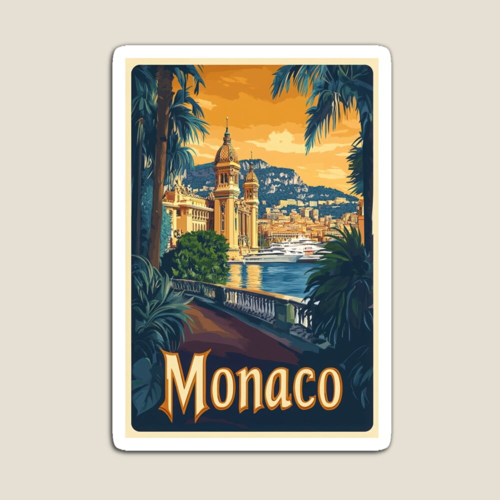 Kira - This Vibrant Vintage Travel Poster Captures The Allure Of Monaco ...