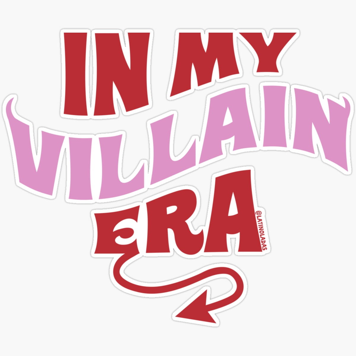 Kira In My Villain Era / Book Nerd Hot Pink Red Sassy Devil Horns and Tail Bookish Aesthetic for ...