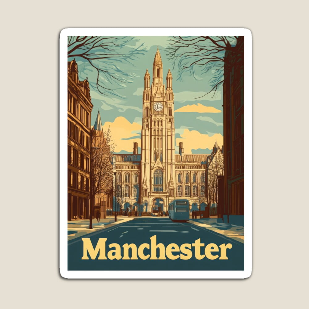 Kira - This Vintage Travel Poster Captures The Essence Of Manchester ...
