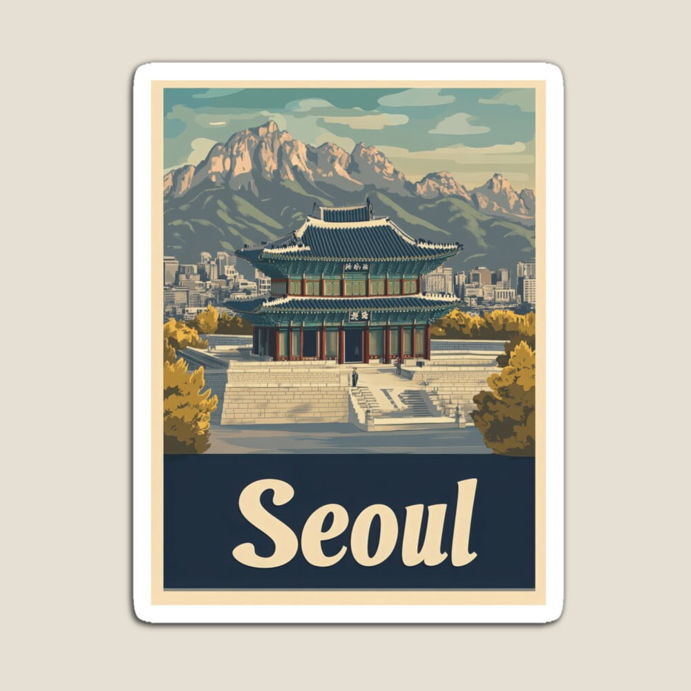 Kira - This Vintage Travel Poster Captures The Essence Of Seoul ...
