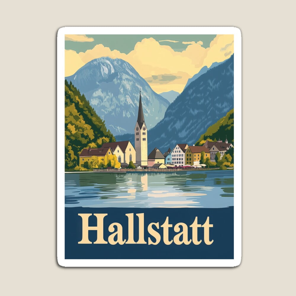Kira - This Vintage Travel Poster Highlights Hallstatts Picturesque ...