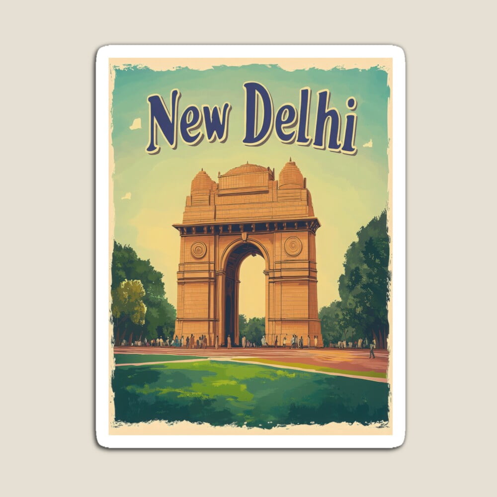 Kira - This Vintage Travel Poster Highlights The Iconic India G, A ...