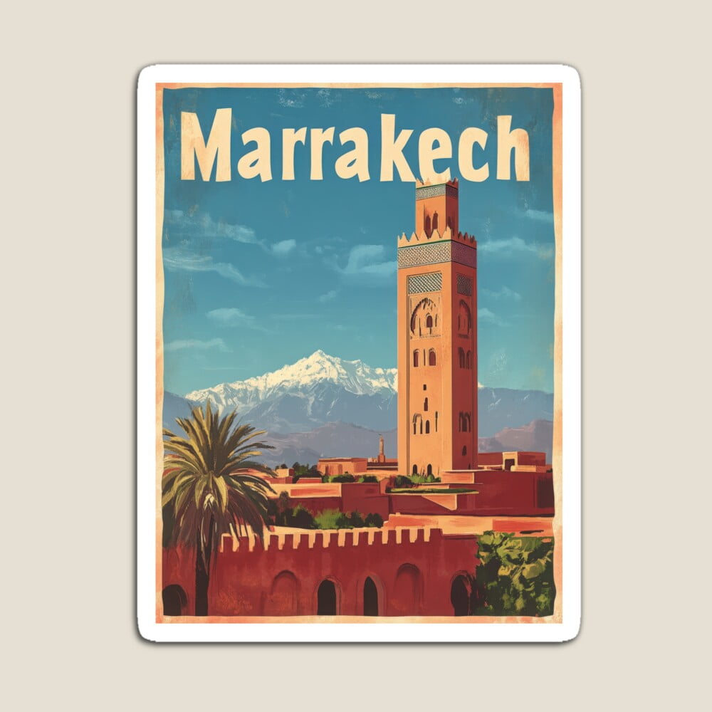 Kira - This Vintage Travel Poster Highlights The Majestic Koutoubia ...