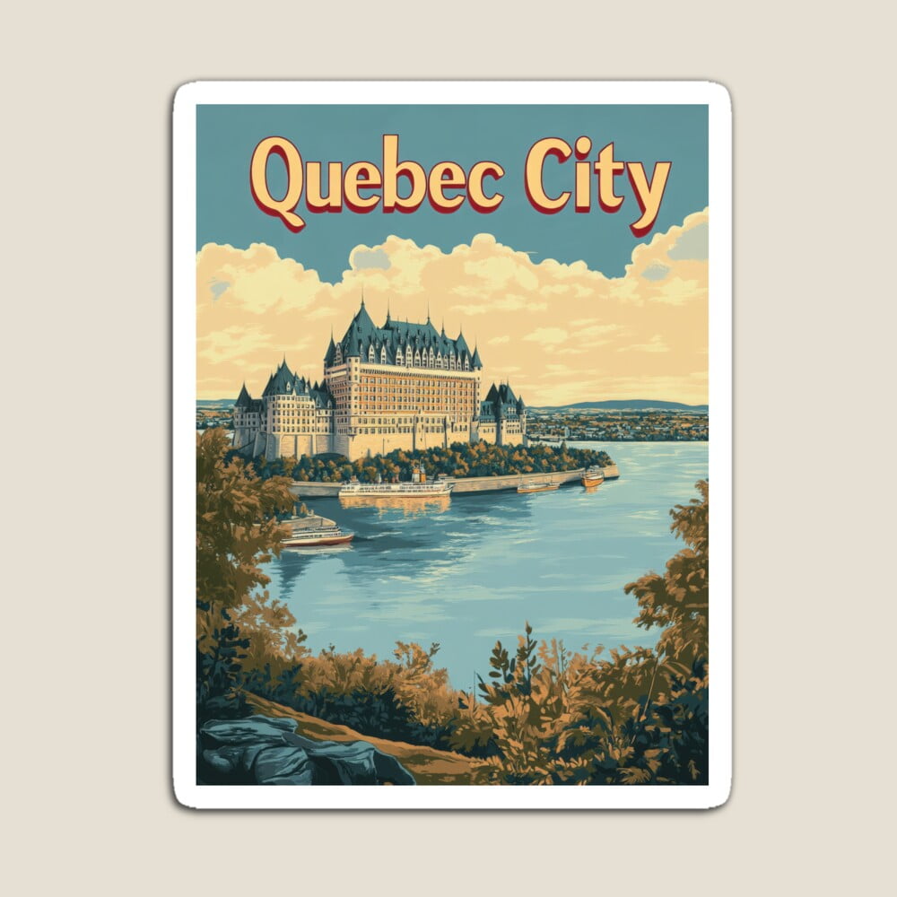Kira - This Vintage Travel Poster Showcases The Beauty Of Quebec City ...