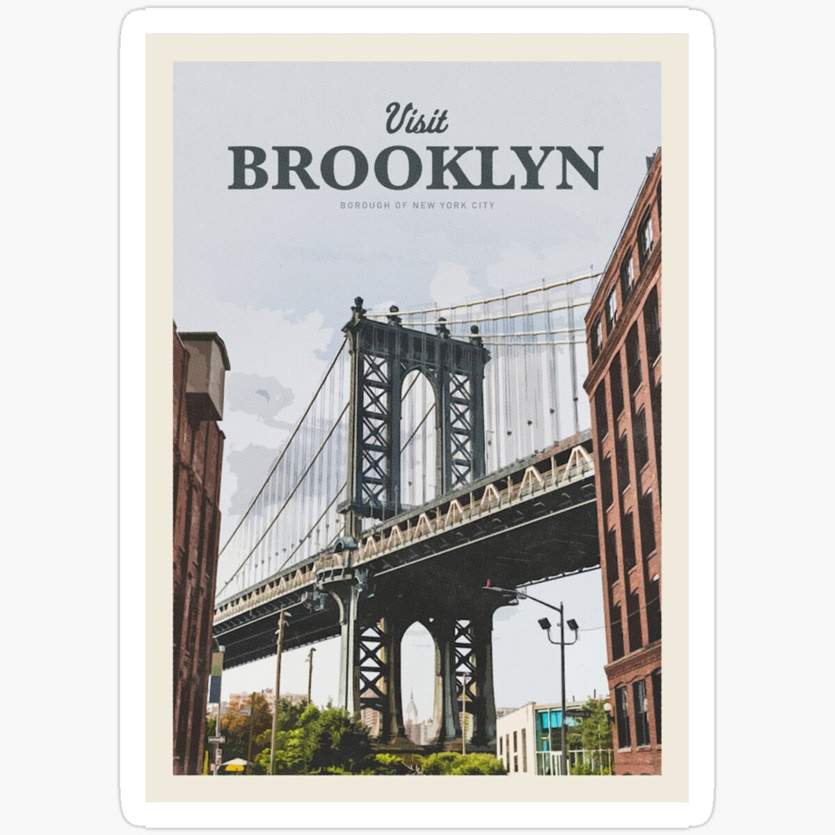 Kira Visit Brooklyn Glossy Sticker Waterproof Sticker for Water Bottles ...