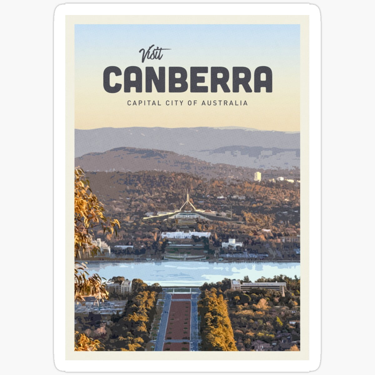 Kira Visit Canberra Sticker Waterproof Sticker for Water Bottles ...