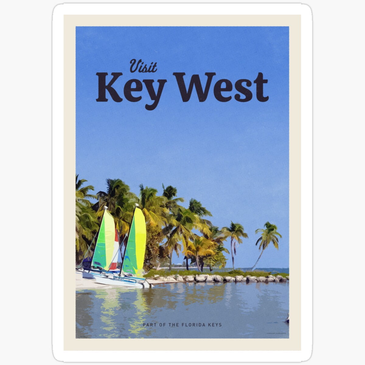 Kira Visit Key West Sticker Waterproof Sticker for Water Bottles ...