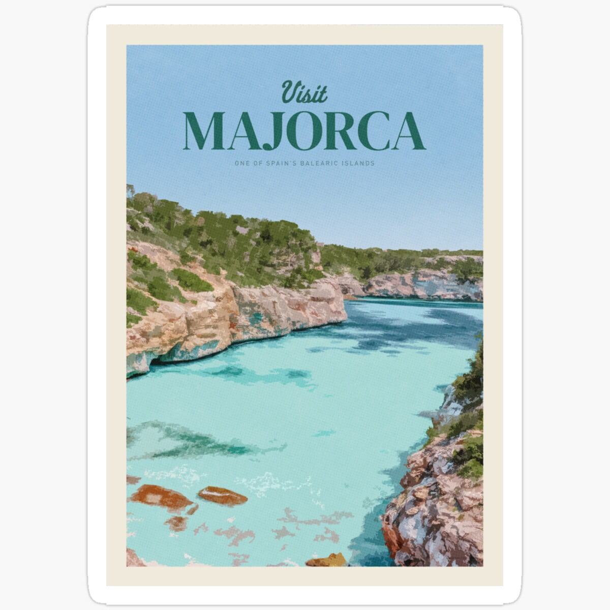 Kira Visit Majorca Sticker Waterproof Sticker for Water Bottles ...