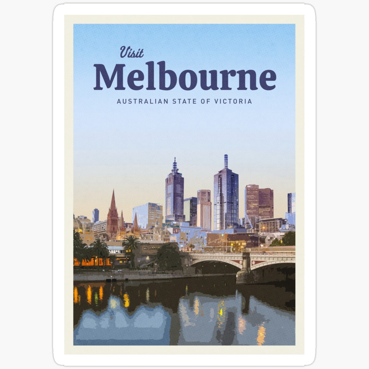 Kira Visit Melbourne Glossy Sticker Waterproof Sticker for Water ...