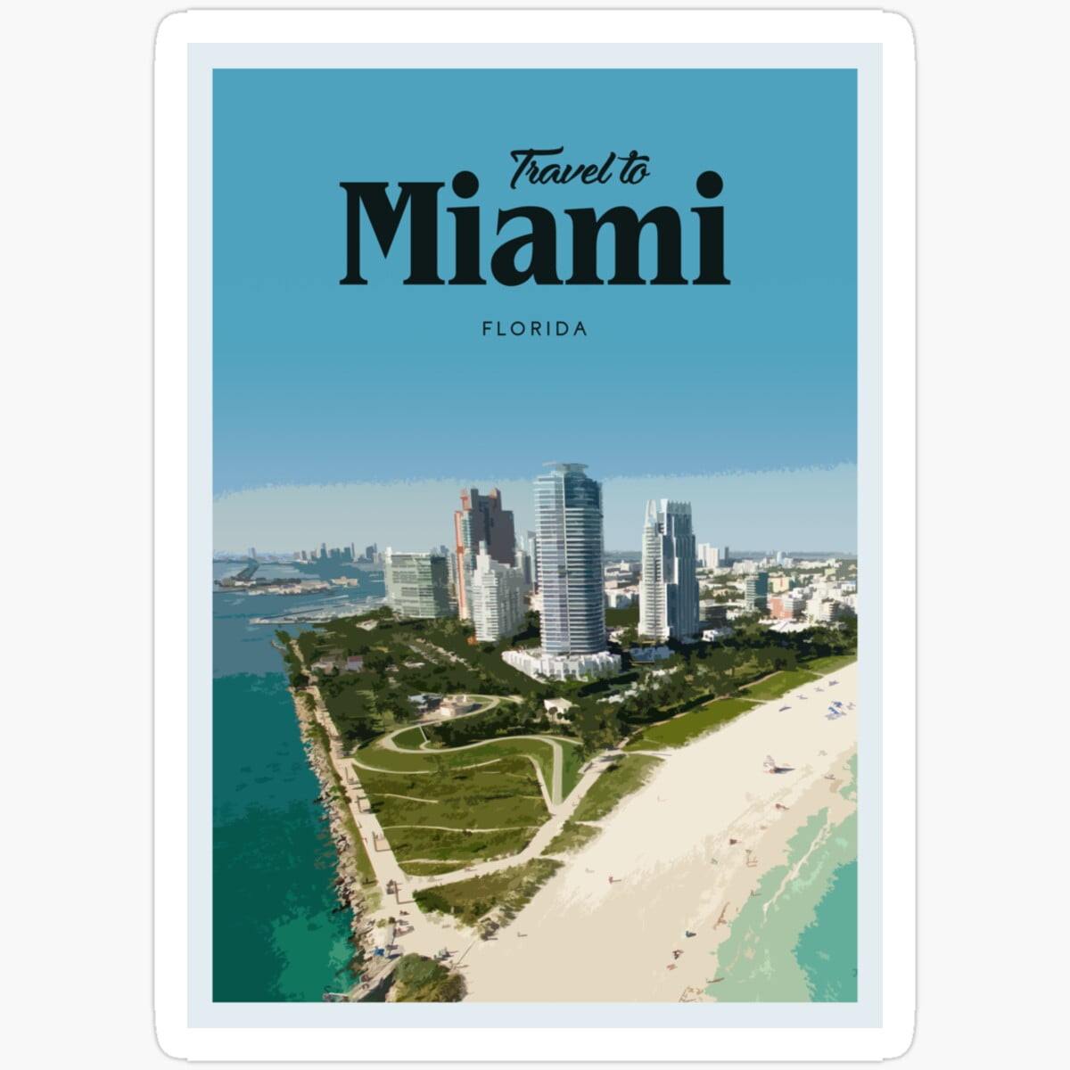 Kira Visit Miami Sticker Waterproof Sticker for Water Bottles, Laptops ...