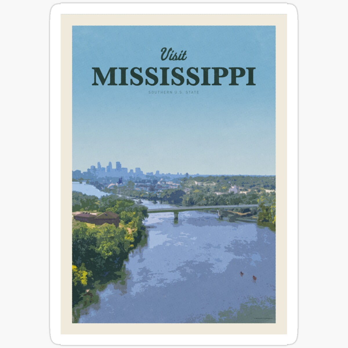 Kira Visit Mississippi Glossy Sticker Waterproof Sticker for Water ...