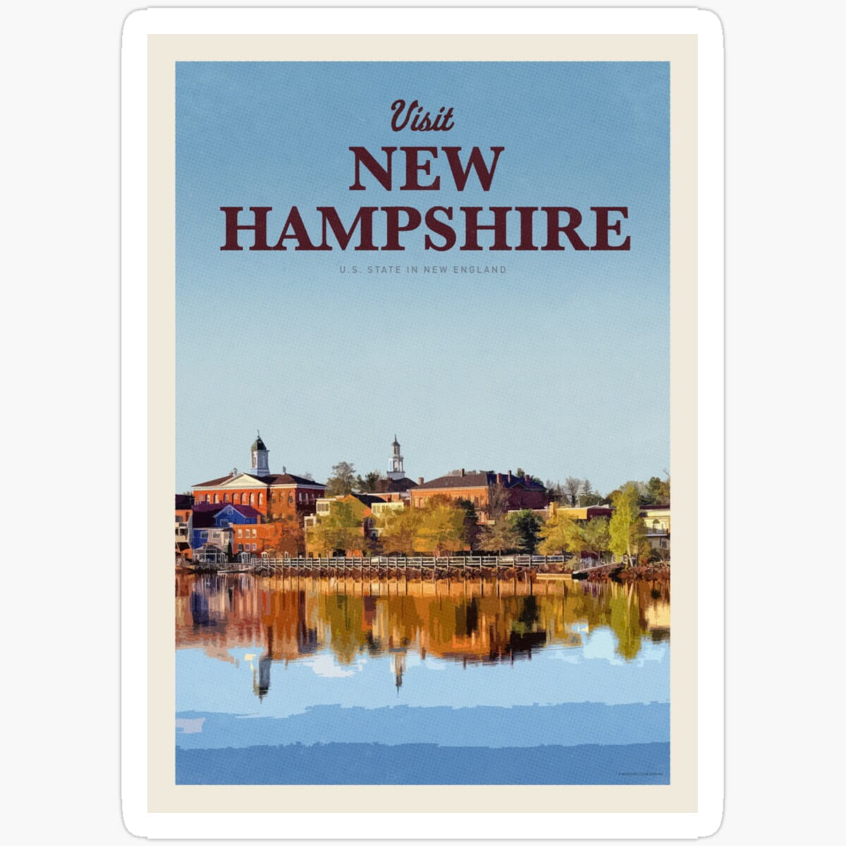 Kira Visit New Hampshire Sticker Waterproof Sticker for Water Bottles ...